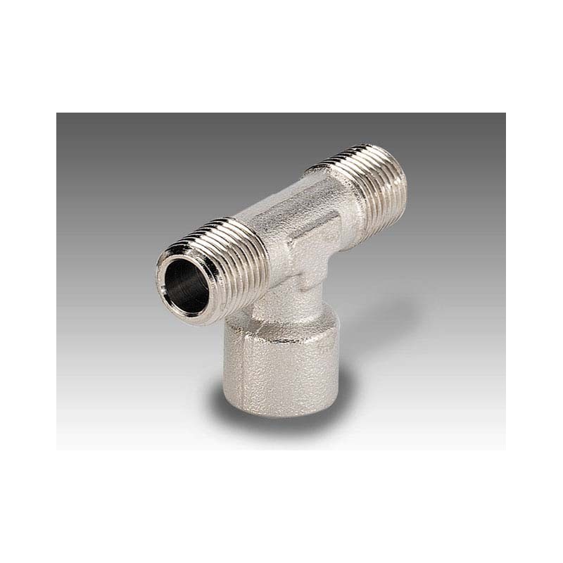 A17 3/8" - Racor T roscado macho-hembra-macho en latón - FluidWork, S.L.U.